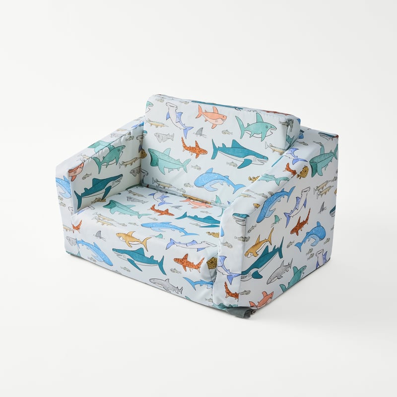 Adairs Kids - Shark Faces Flip Out Sofa | Adairs