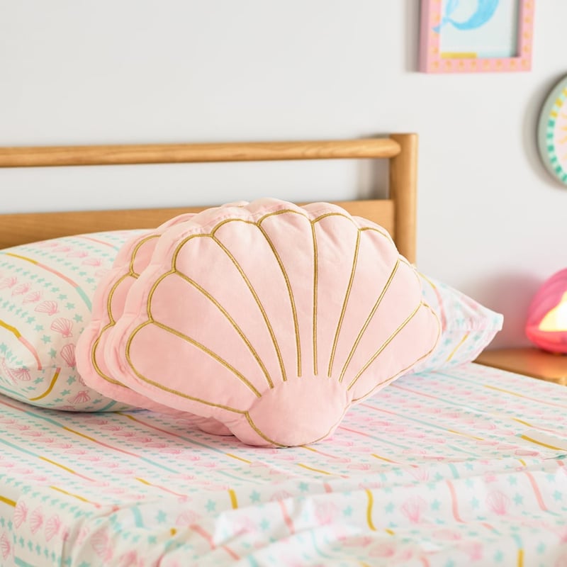 Adairs Kids - Pearl Shell Pink Cushion | Adairs