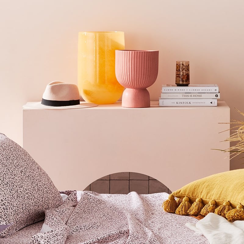 Tanami Mustard Glass Vase | Adairs