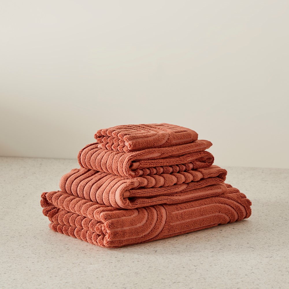 Archie Cinnamon Marle Towel Range | Adairs