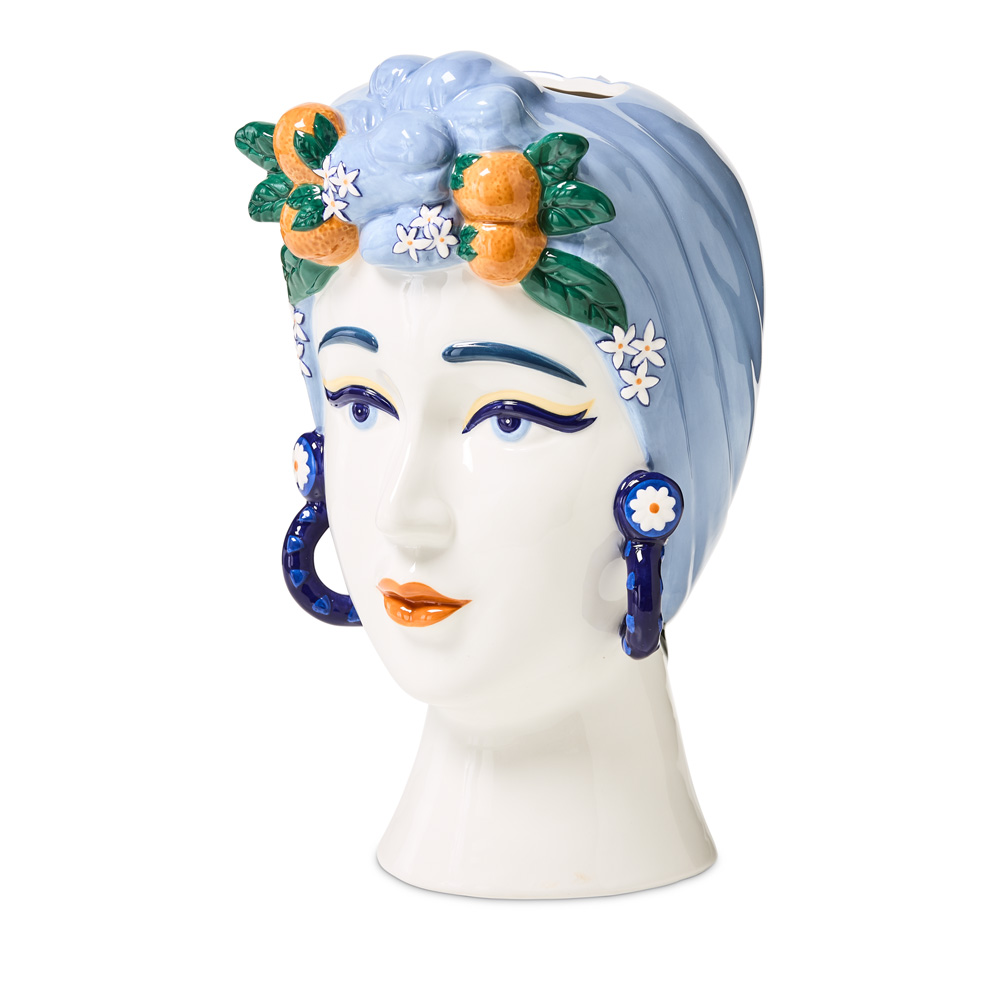 Carman Turban Blue Vase | Adairs