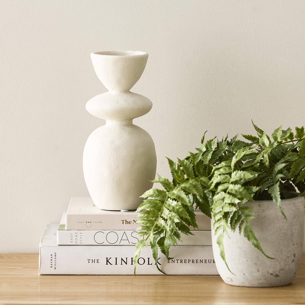 Totem Large White Vase | Adairs