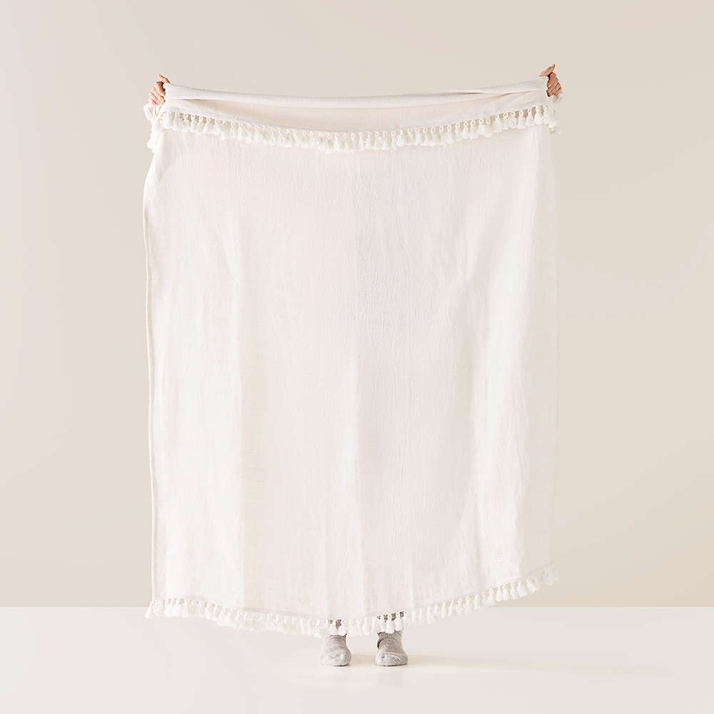 Yuri White Throw | Adairs