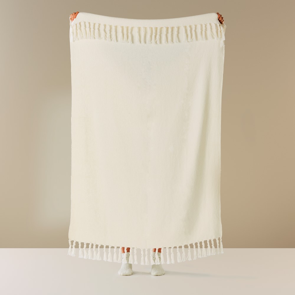 Alba White Throw | Adairs