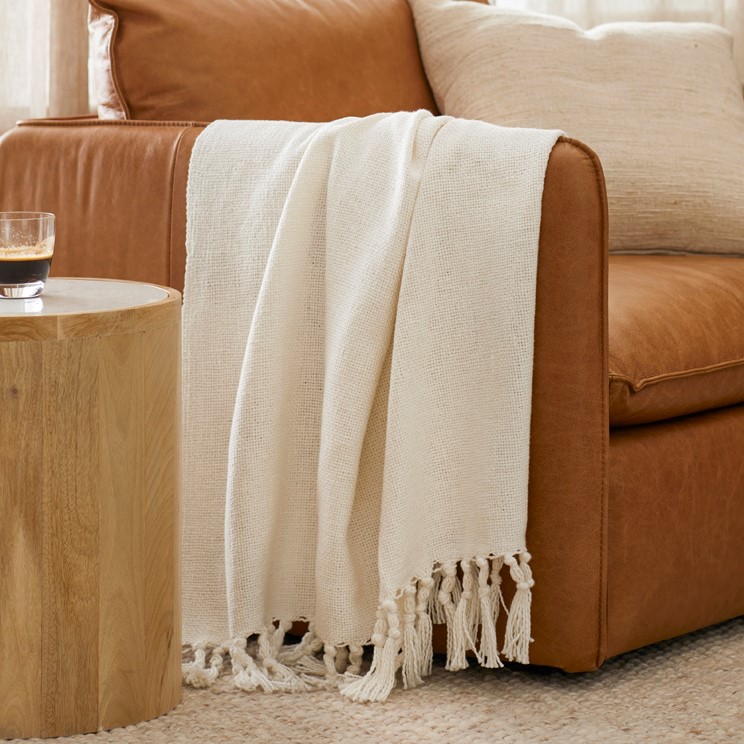 Alba White Throw | Adairs
