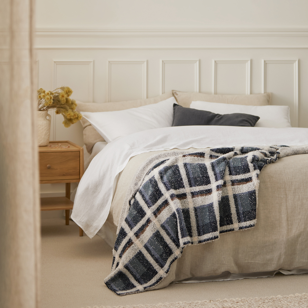 Cosy Stormy Check Knit Throw | Adairs