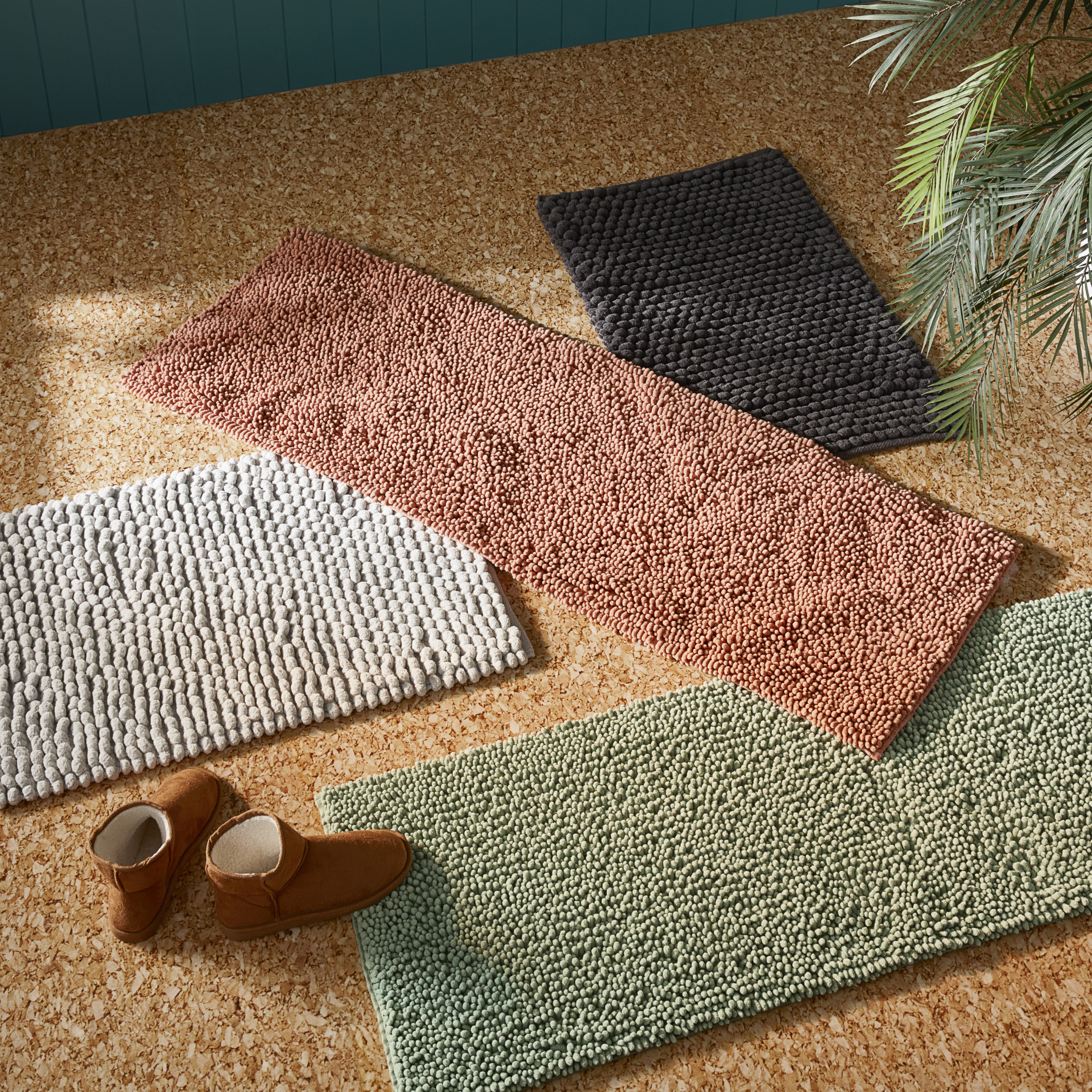 Microplush Stone Marle Bobble Bath Runner | Adairs