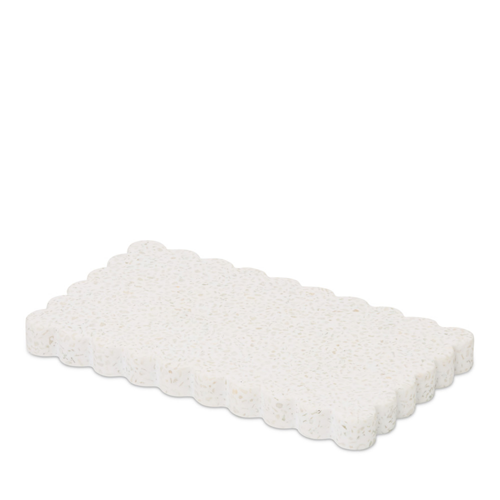 Mimi White Rectangle Terrazzo Tray | Adairs