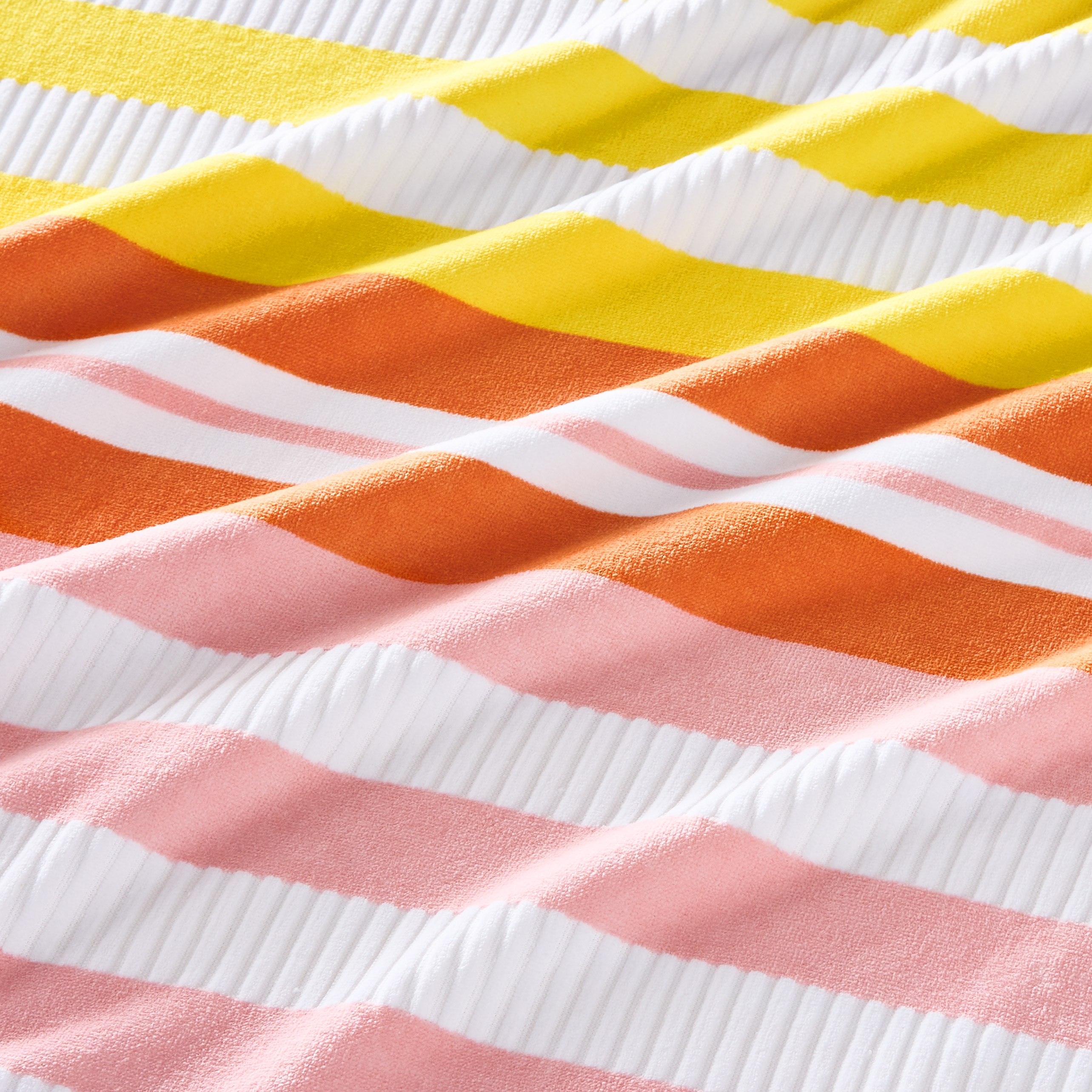 Velour Holiday Stripe Pink Beach Towel | Adairs