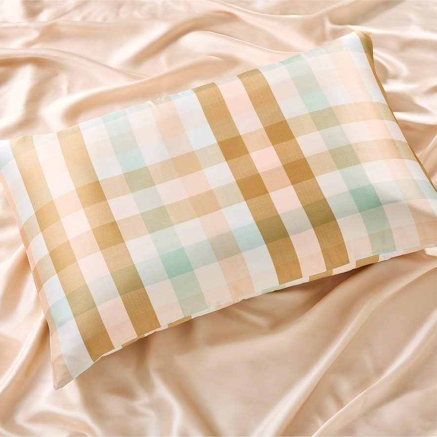 Home Republic - Pure Silk Harmony Check Printed Pillowcase | Adairs