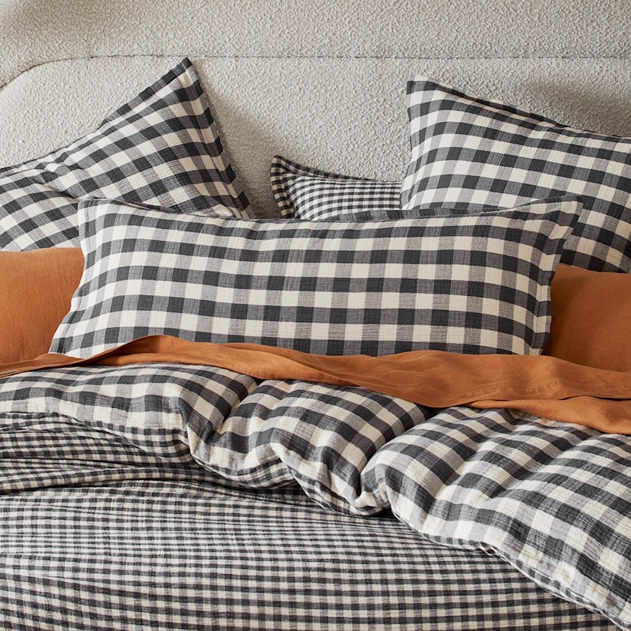 New York Black Check Quilt Cover | Bedroom | Adairs