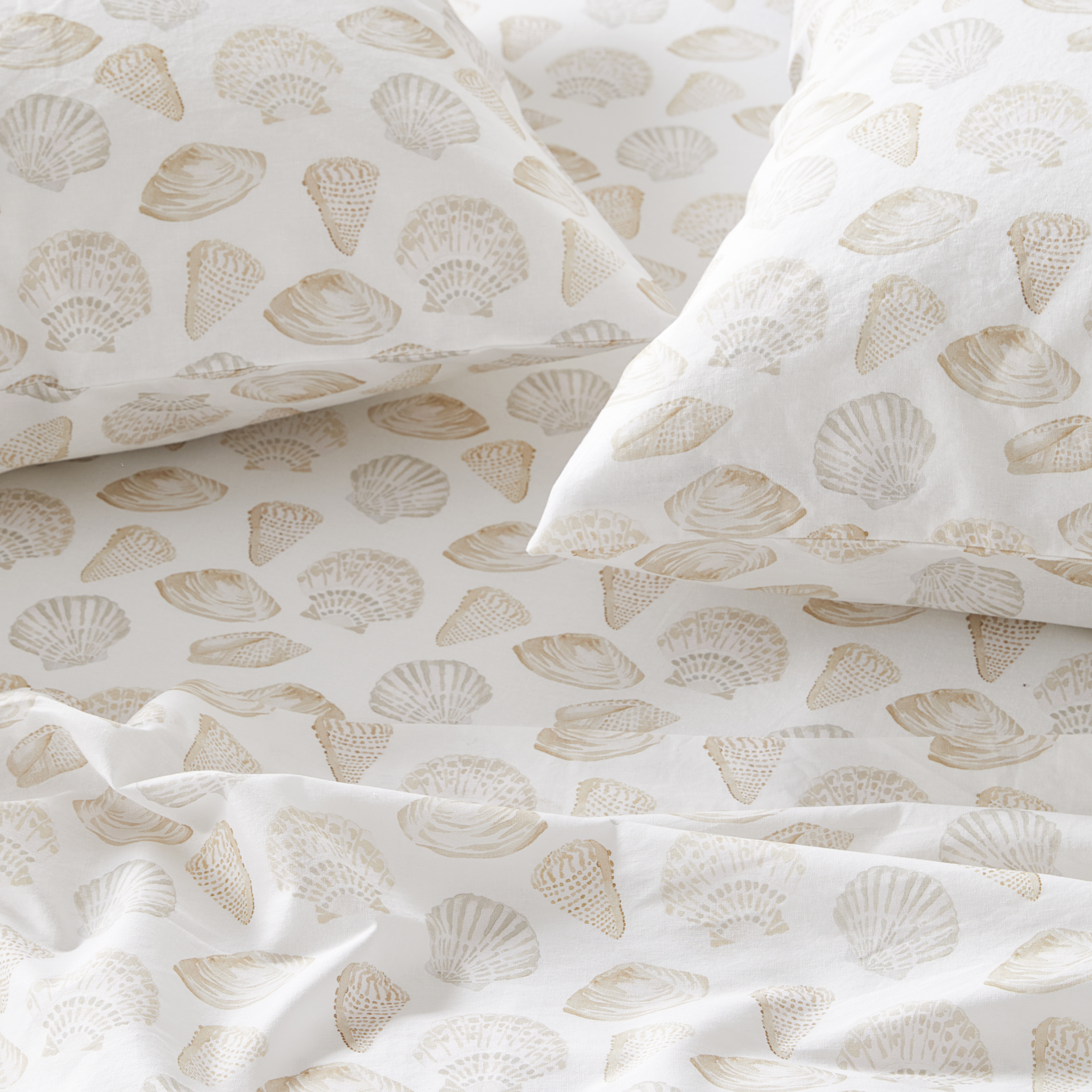 Printed Seashells Natural Sheet Set | Adairs