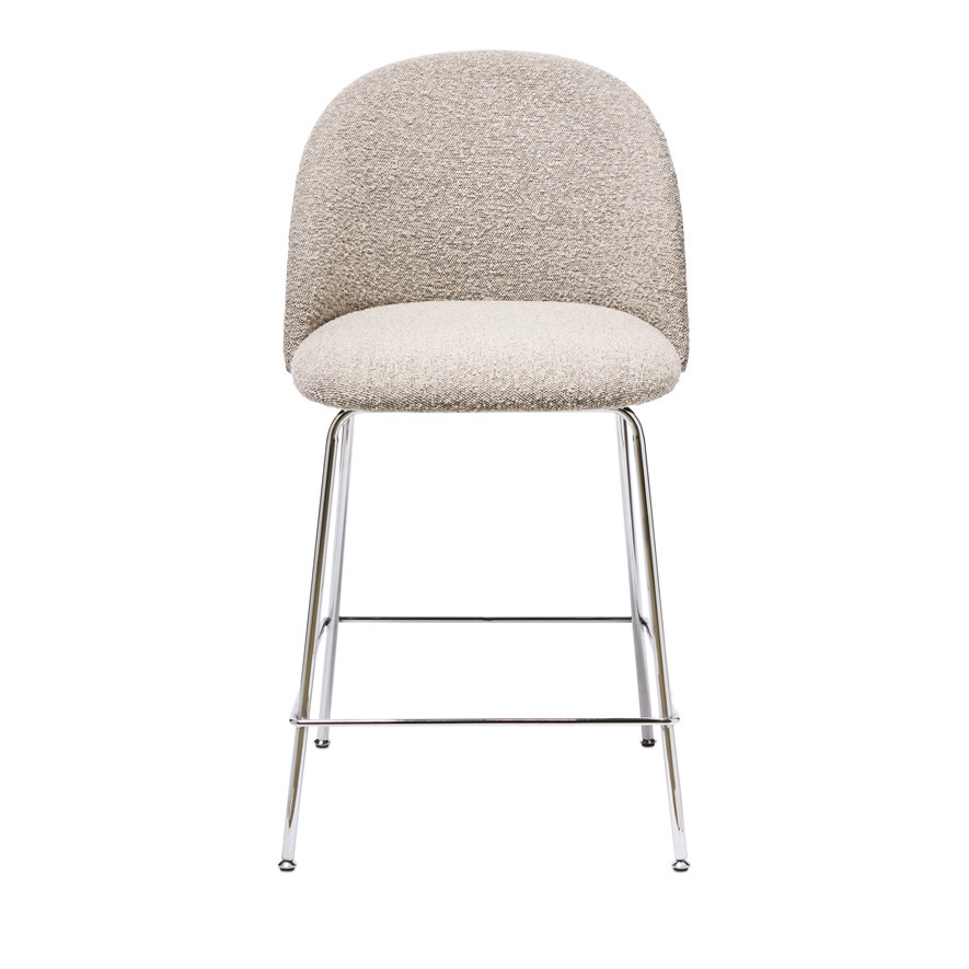 Otis Dove Boucle & Chrome Counter Stool | Adairs