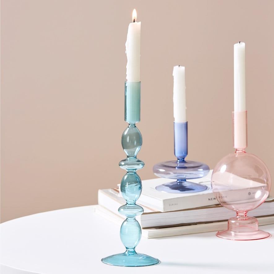 Merri Steel Blue Large Candle Holder | Adairs