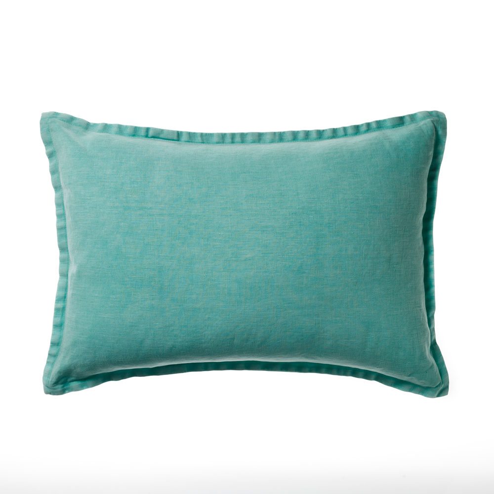 Vintage Washed Linen Spearmint Long Cushion | Adairs