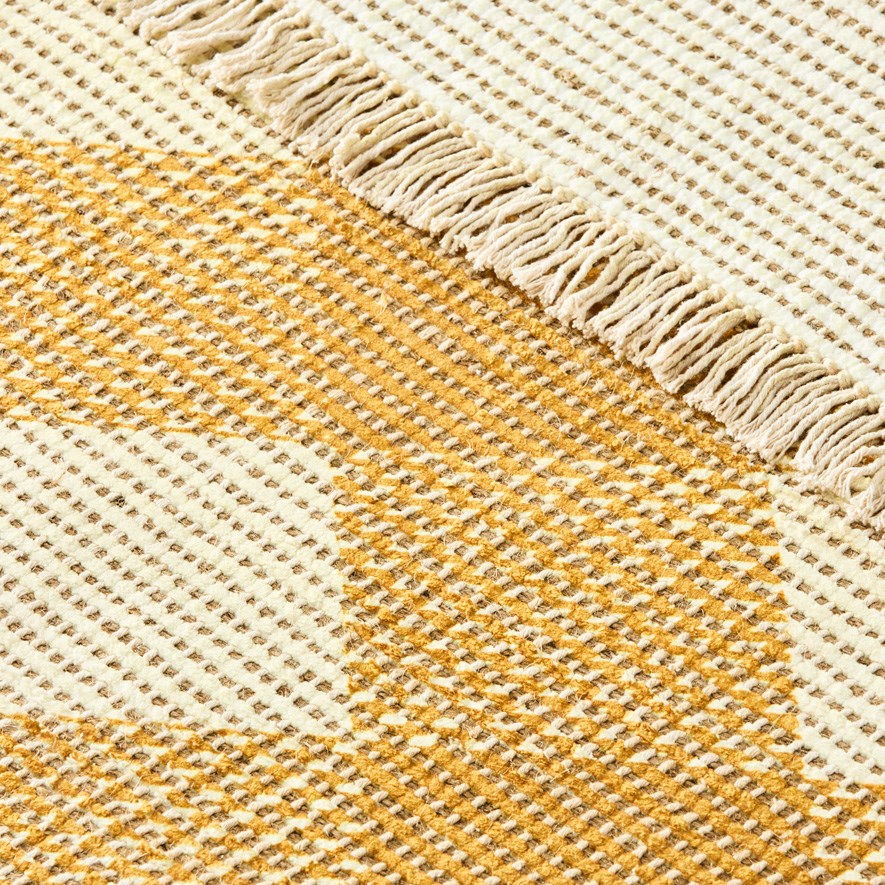 Monte Mustard Check Indoor Mat | Adairs