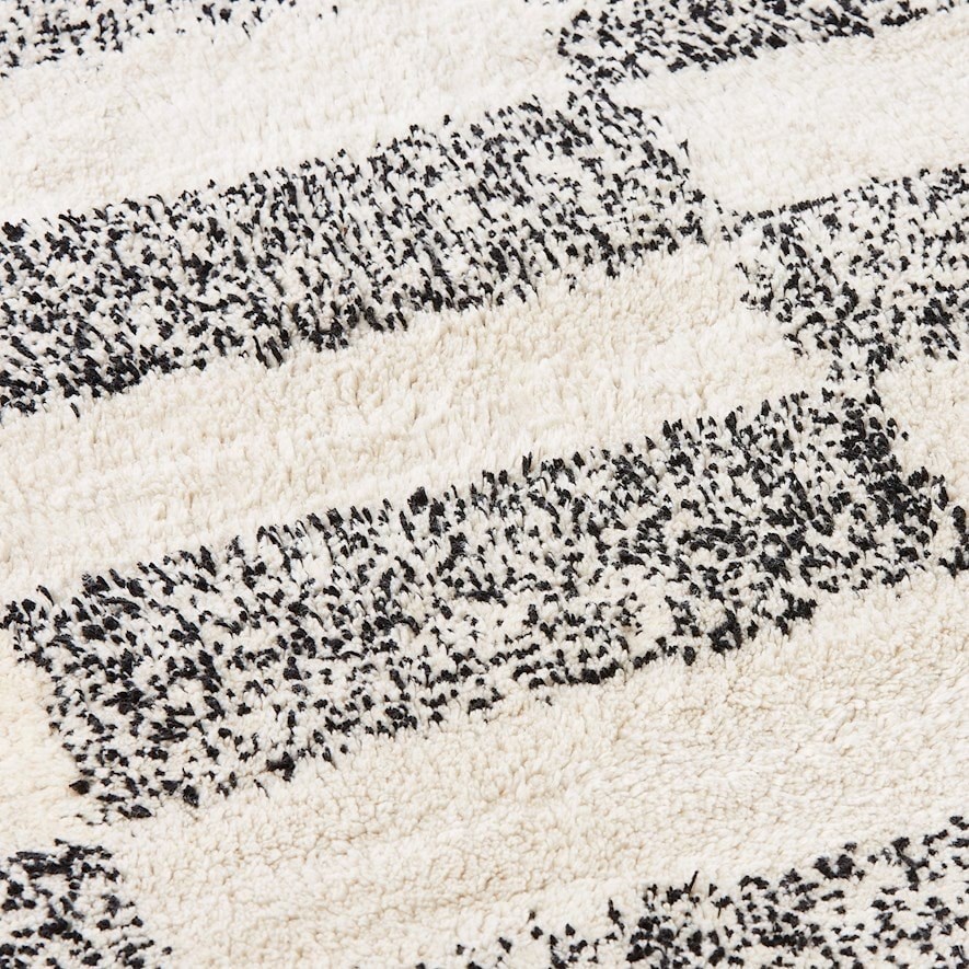 Flynn Black & Natural Check Rug | Homewares | Adairs