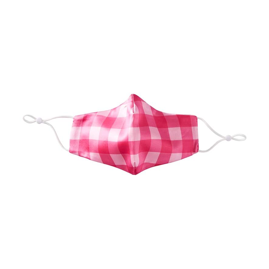 Pure Silk Brights Gingham Pink Face Mask | Adairs
