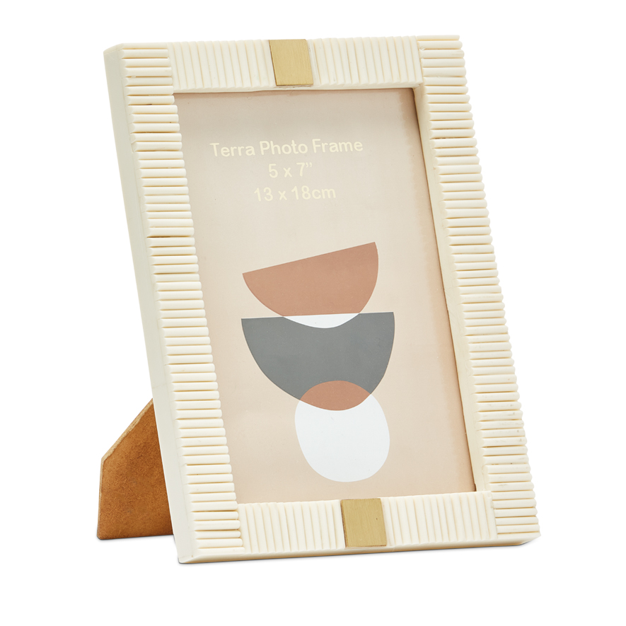 Terra Ivory & Gold Ripple Photo Frame | Adairs