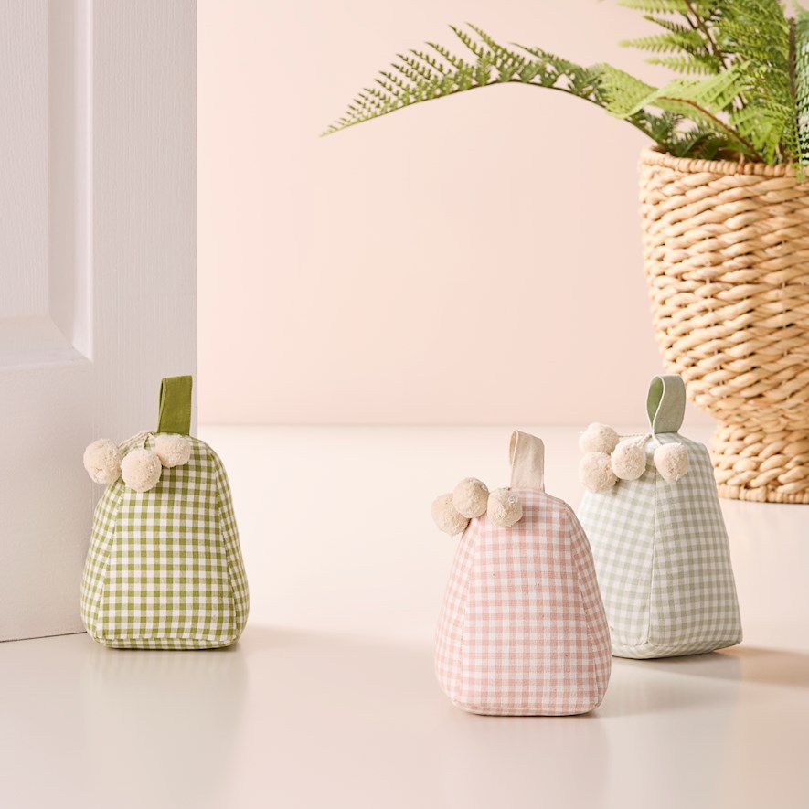 Pink Gingham Door Stop | Adairs