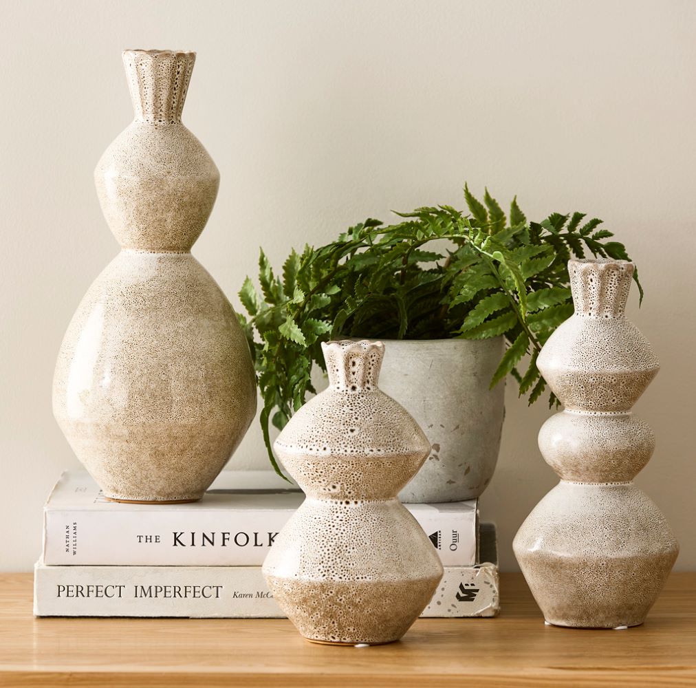 Rhodes Natural Speckle Vase | Adairs