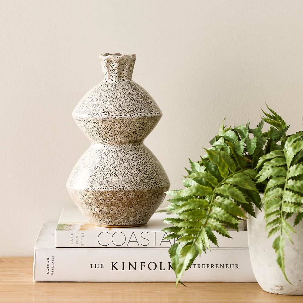 Rhodes Natural Speckle Vase | Adairs