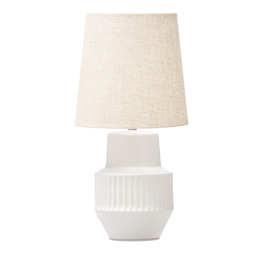 Perez White & Linen Table Light | Adairs