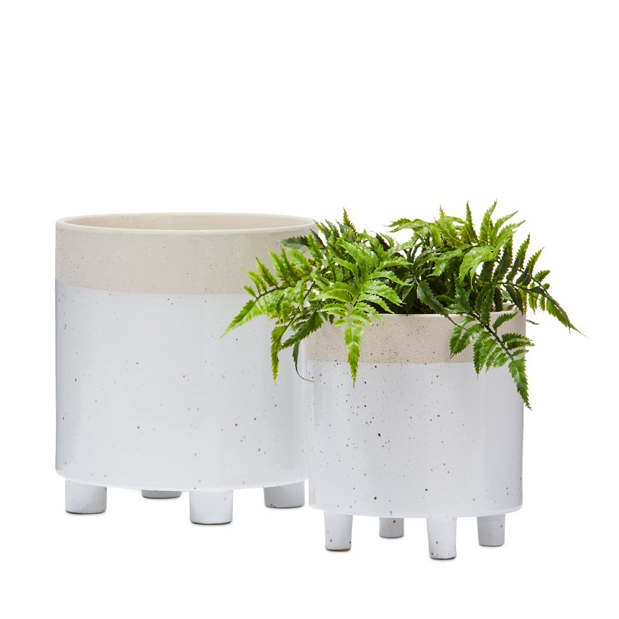 Sandy Sand & White Glaze Pot | Adairs