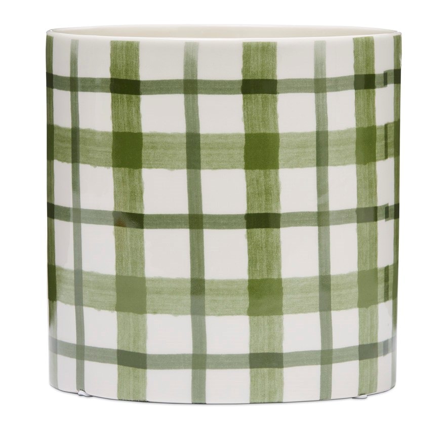 Green Check Porto Check Pot | Adairs