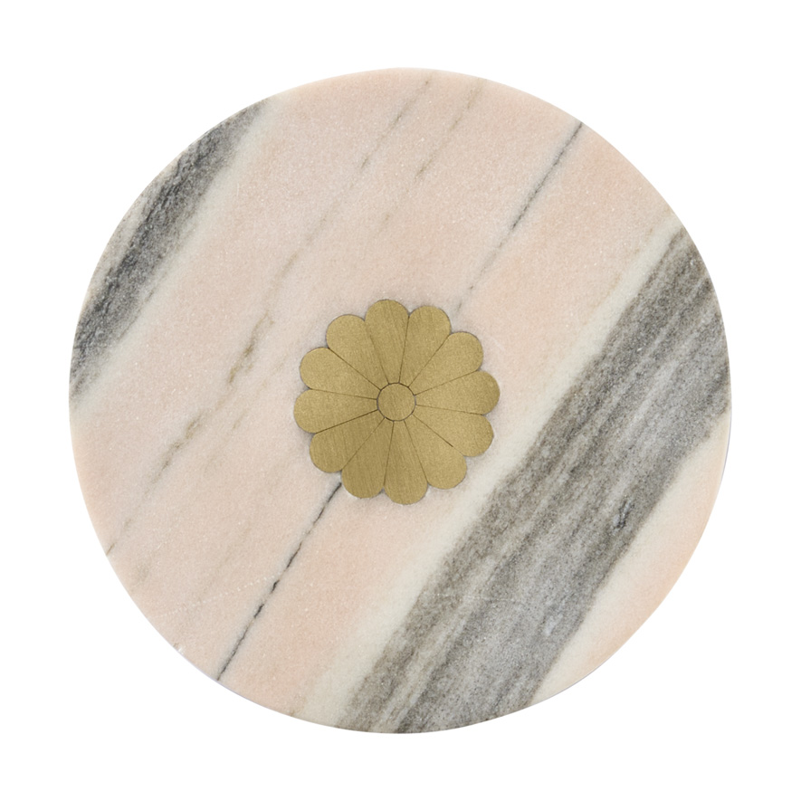 Daisy Marble Pink & Gold Trivet | Adairs