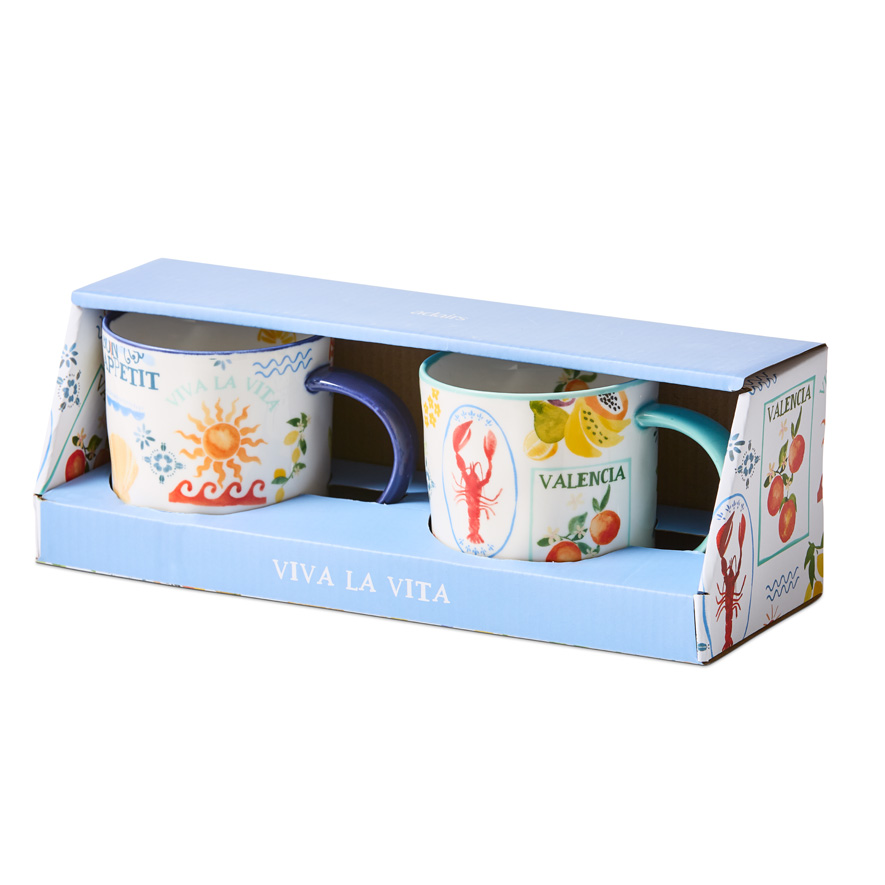 Viva La Vita Stamps Mug Pack of 2 | Adairs