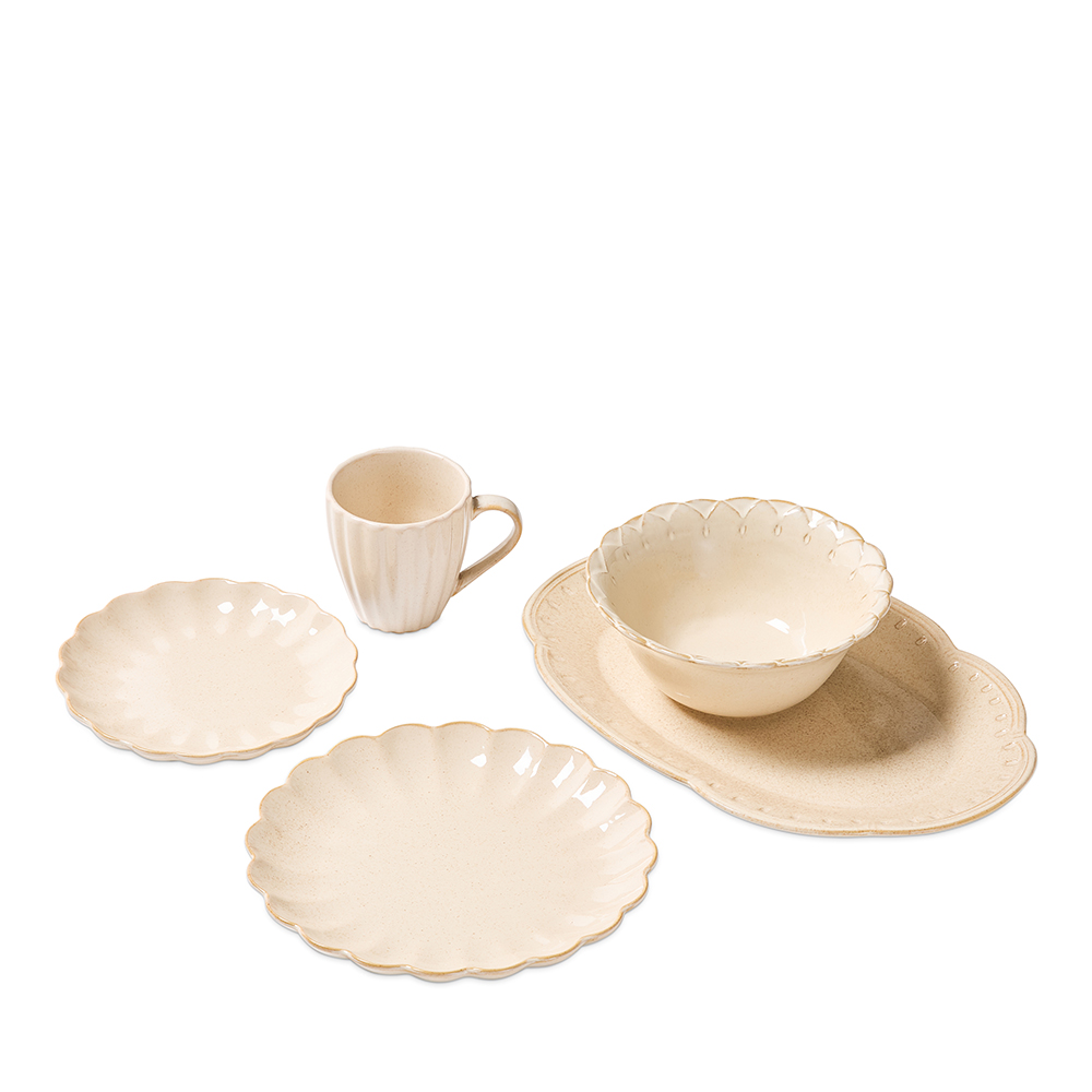 Adeline Scallop Natural Servingware | Adairs