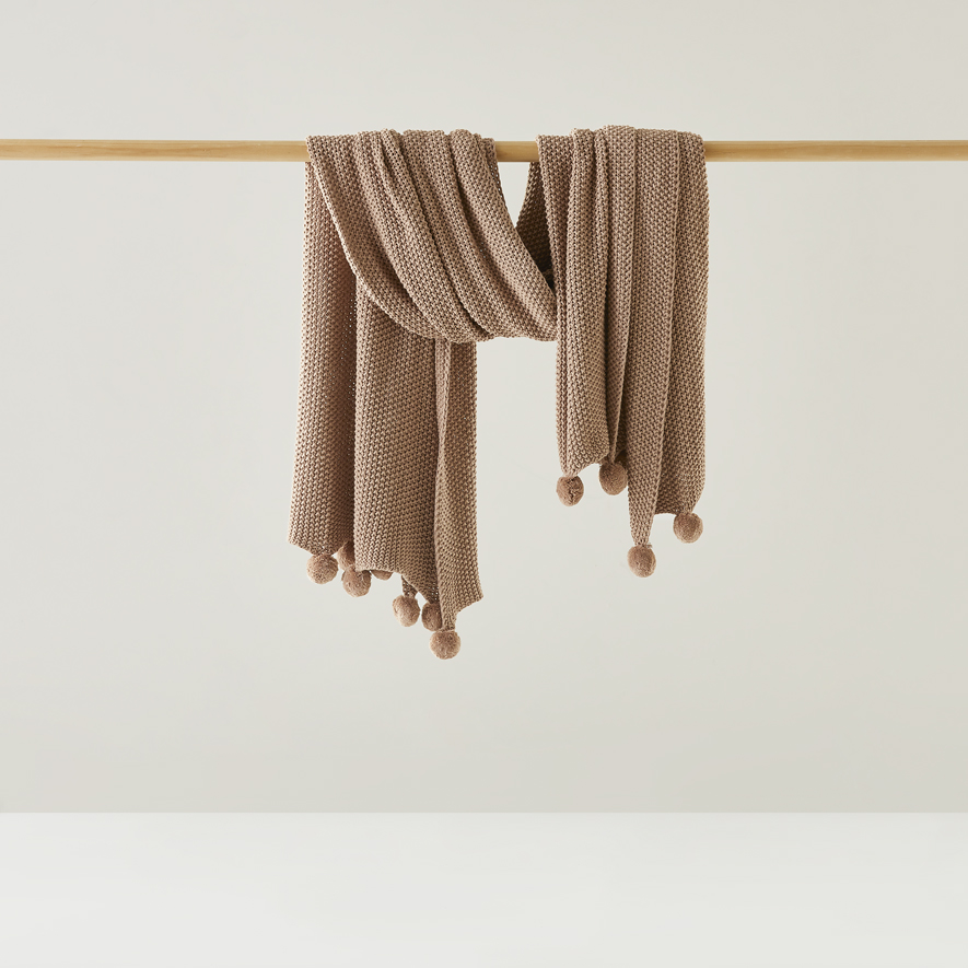 Home Republic - Pom-Pom Pink Salt Throw | Adairs