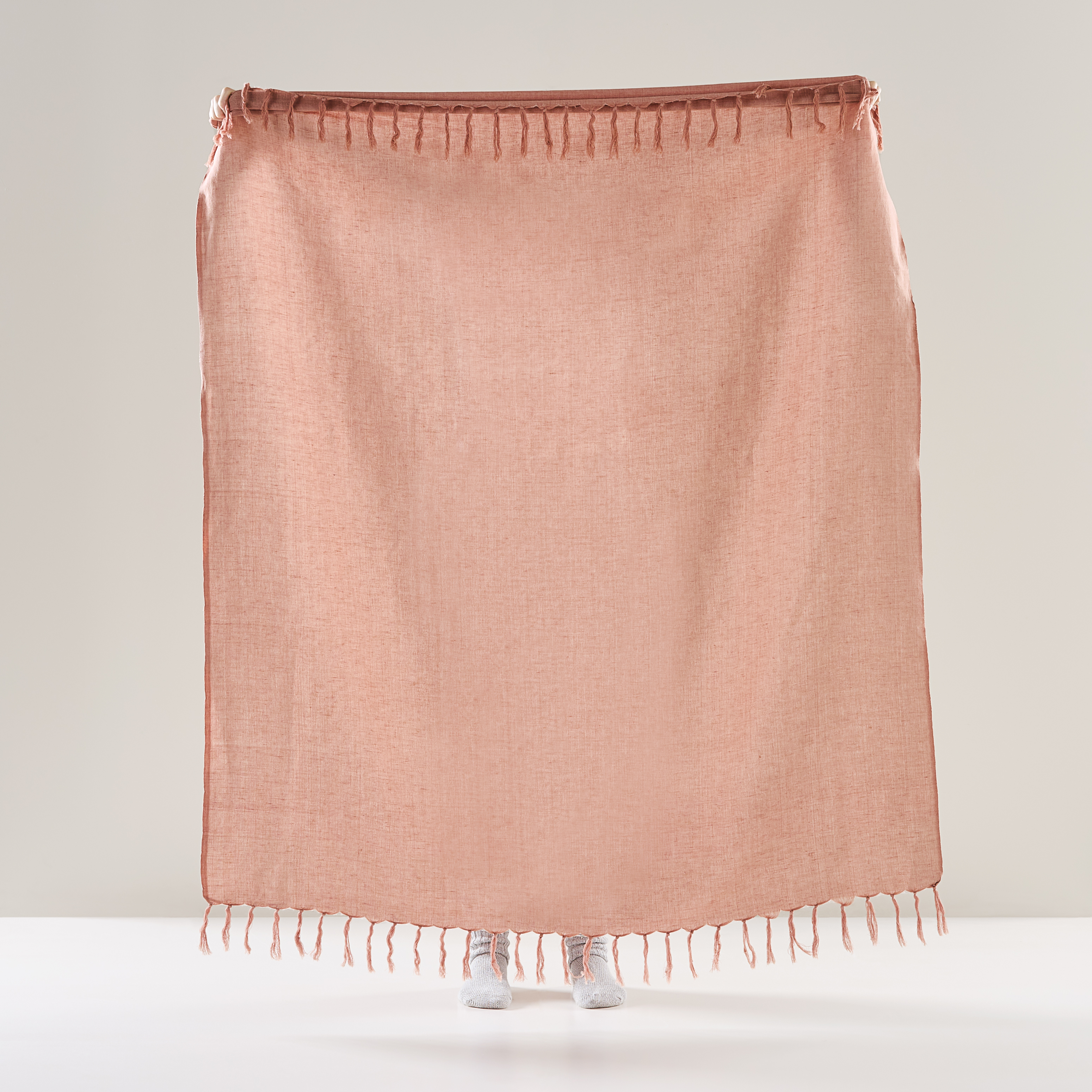 Iris Dusty Rose Linen & Cotton Throw | Adairs