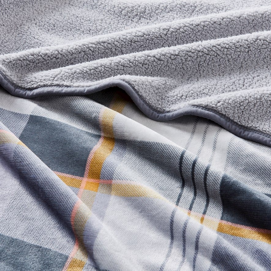Sherpa Check Print Blanket | Adairs