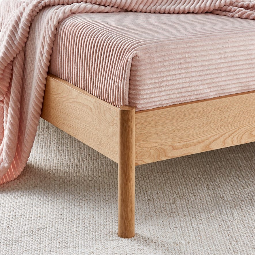 Evan Blush Ribbed Blanket | Adairs