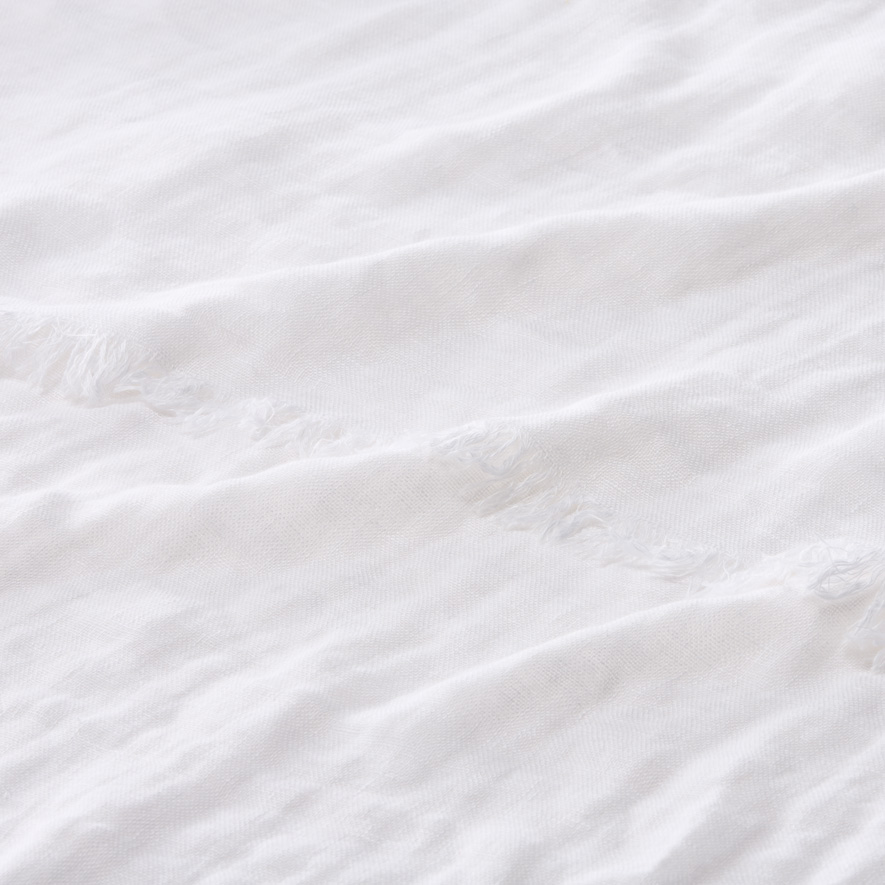 Suri White Linen Throw | Adairs