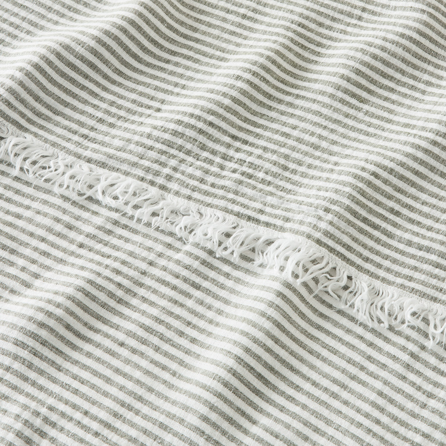 Kenai Forest & White Stripe Linen Throw | Adairs