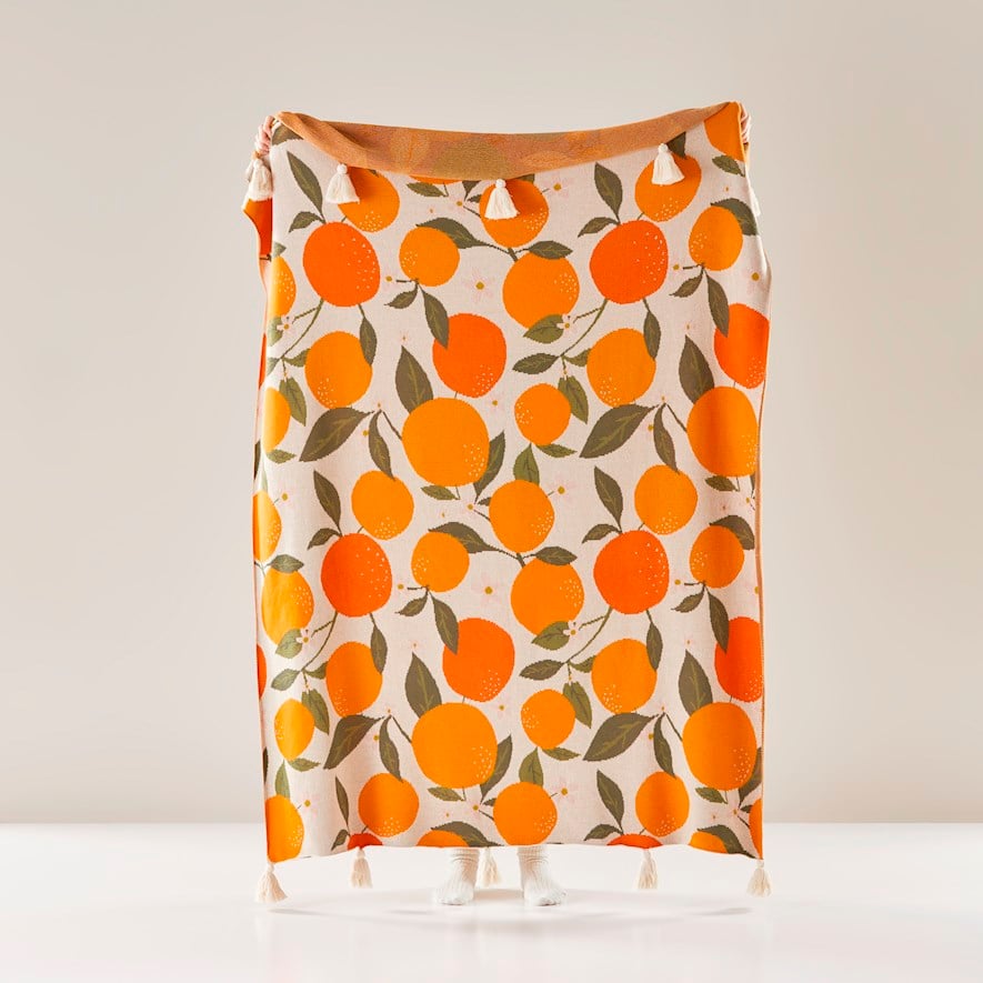 Oranges Knitted Throw | Adairs
