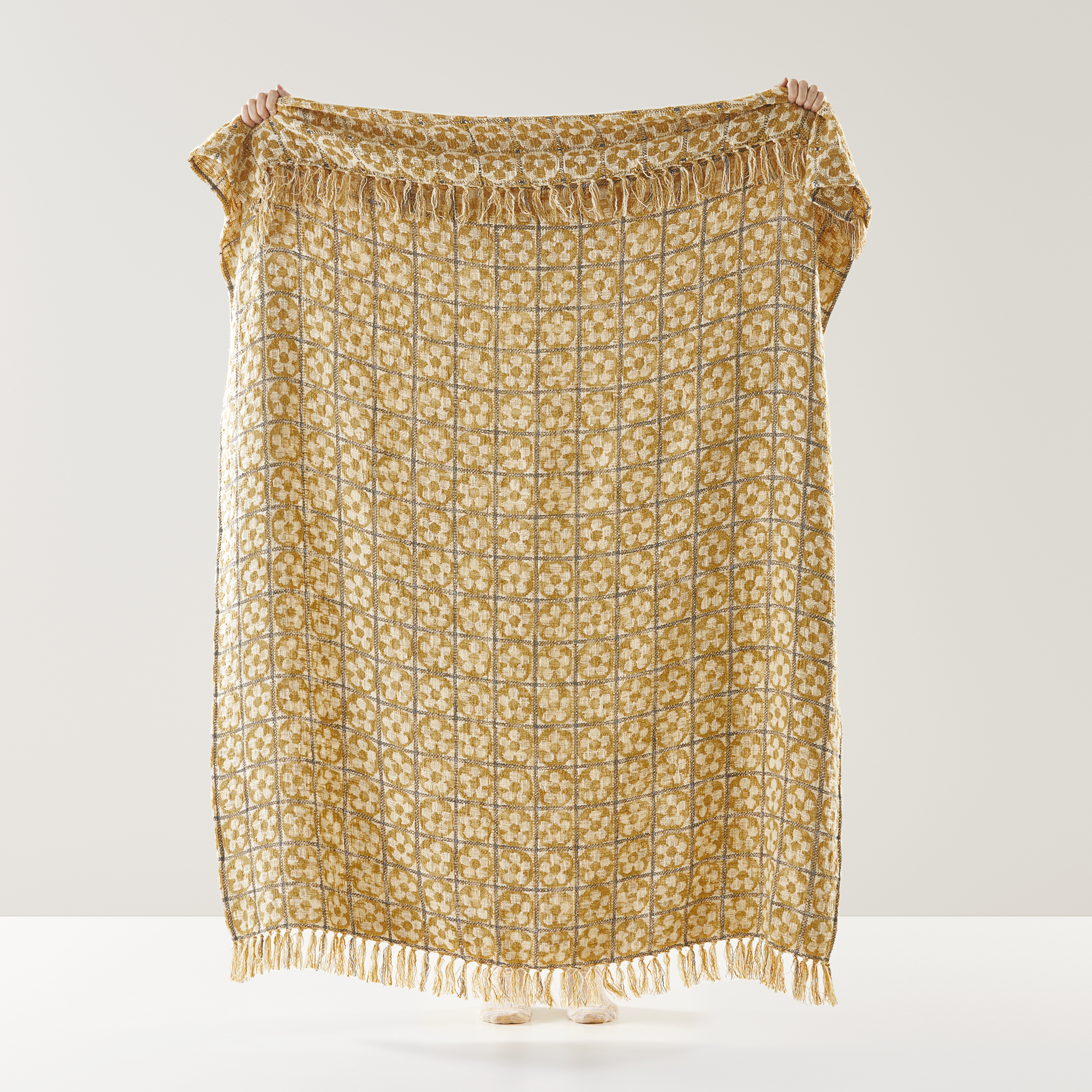 Neesha Mustard Check Throw | Adairs