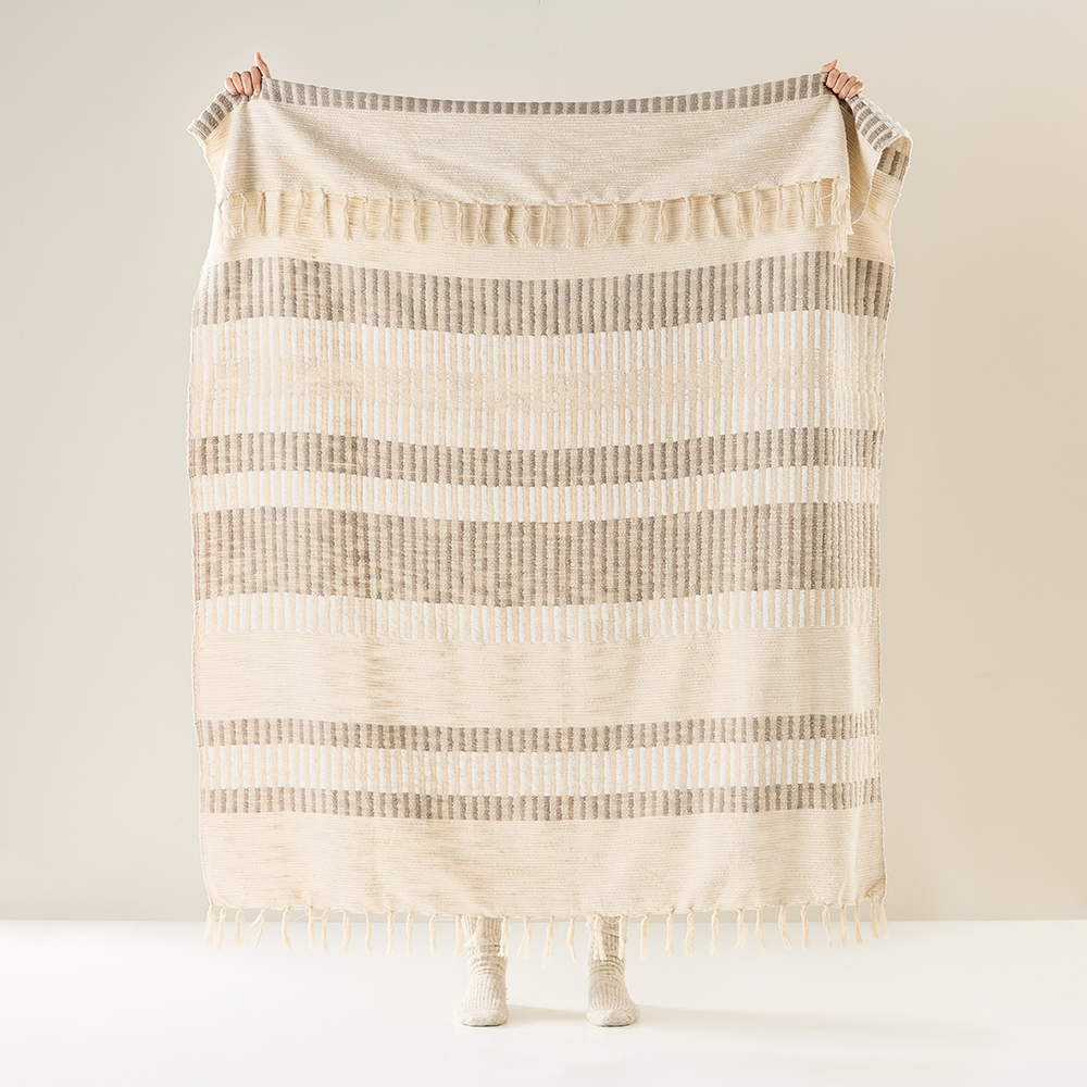Whitly Natural Stripe Throw | Adairs