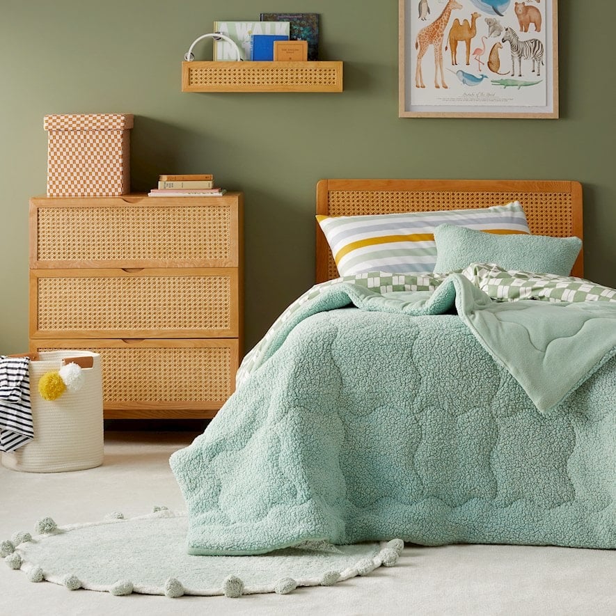 Adairs Kids - Teddy Creamy Mint Blanket | Adairs