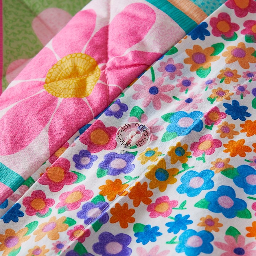 Adairs Kids - Retro Daisy Multi Quilted Quilt Cover Set | Adairs