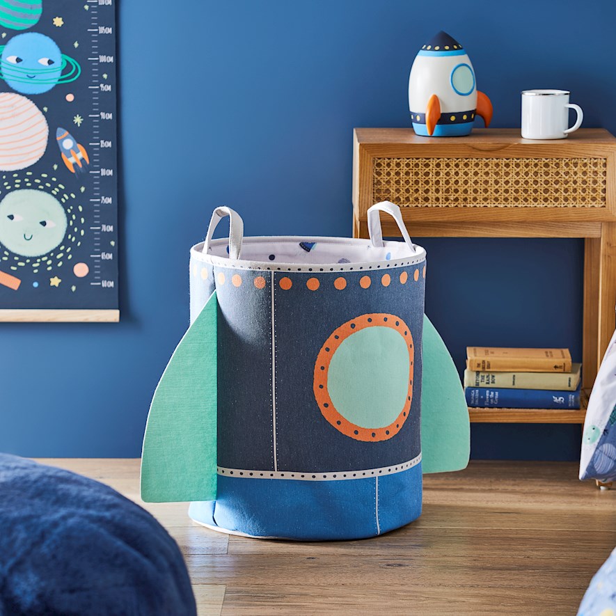 Adairs Kids - Outer Space Rocket Designer Printed Basket | Adairs