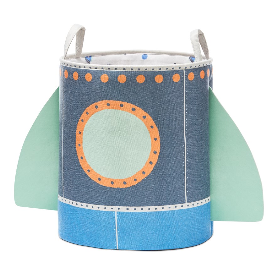 Outer Space Rocket Designer Printed Basket | Adairs Kids | Adairs