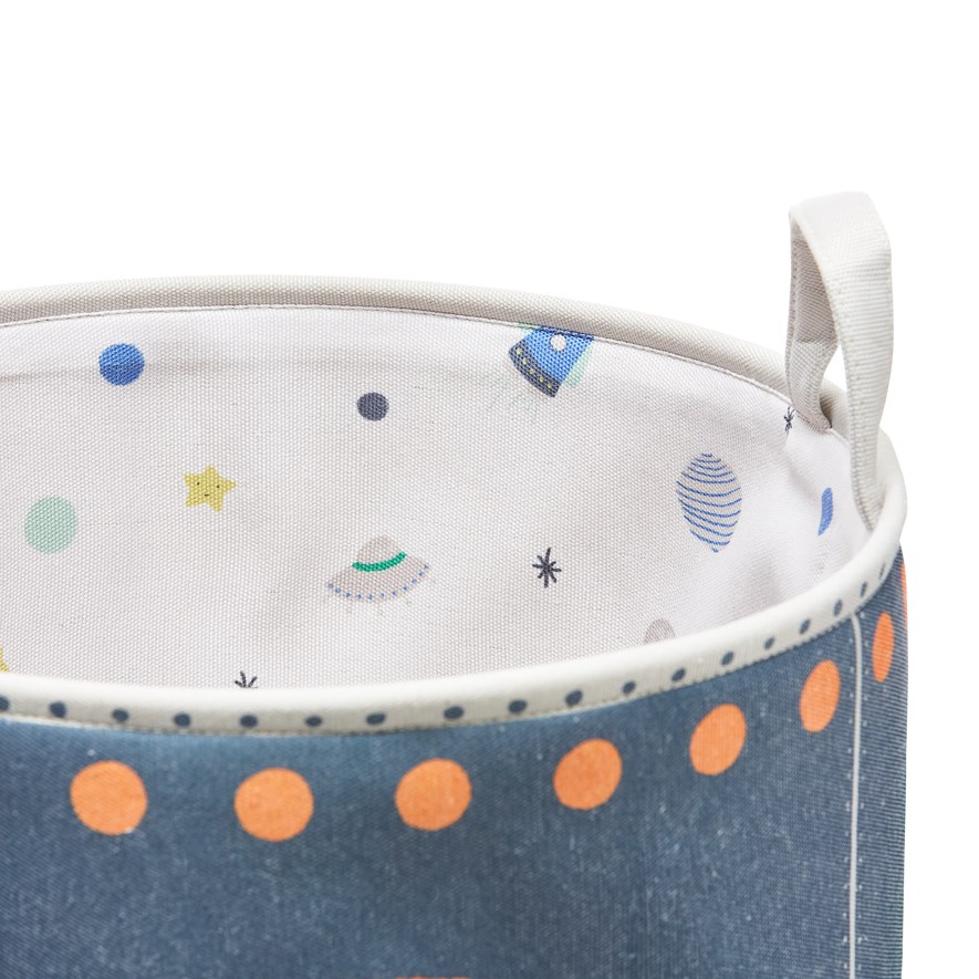 Outer Space Rocket Designer Printed Basket | Adairs Kids | Adairs
