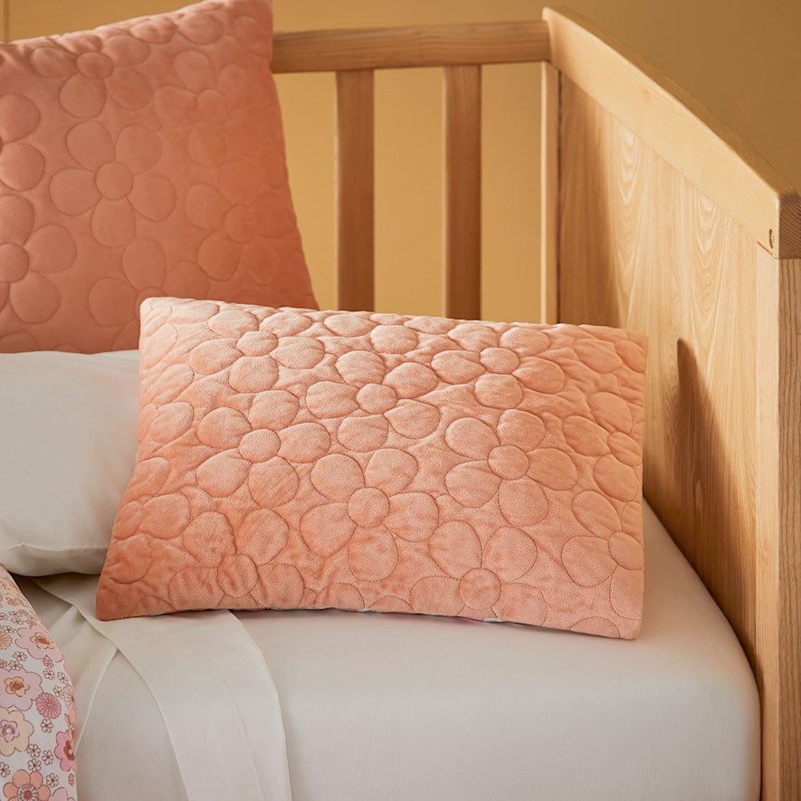 Adairs Kids - Daisy Dusty Pink Quilted Velvet Cot Quilt Cover Set | Adairs