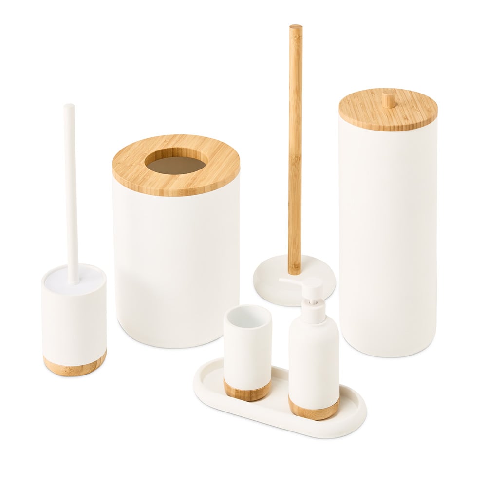 Clayton White Bathroom Bin | Adairs