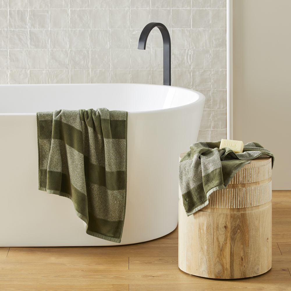 Indiana Ginger Velour Stripe Towel Range | Homewares | Adairs