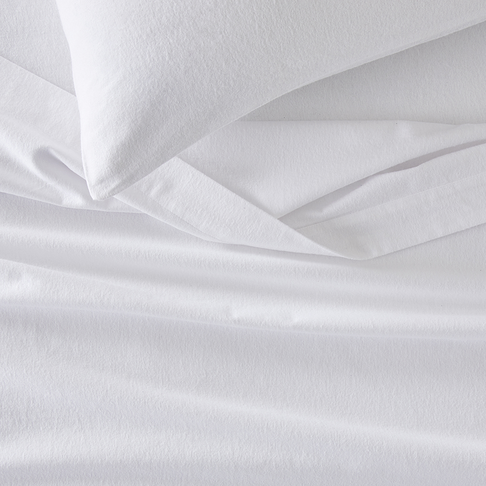 Flannelette White Plain Dye Sheet Set | Adairs